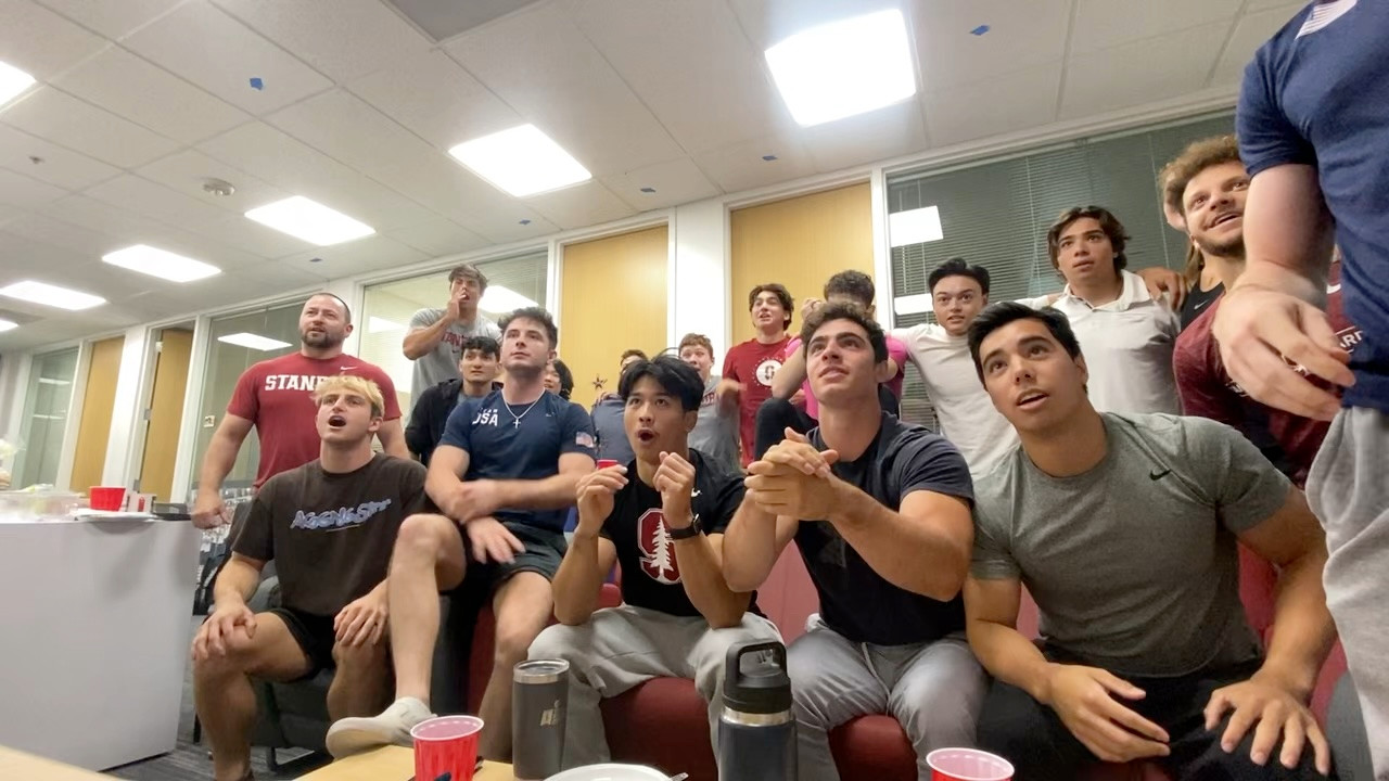 Stanford Men's Gymnastics Reacts to Asher Hong & Brody Malone Clinching ...